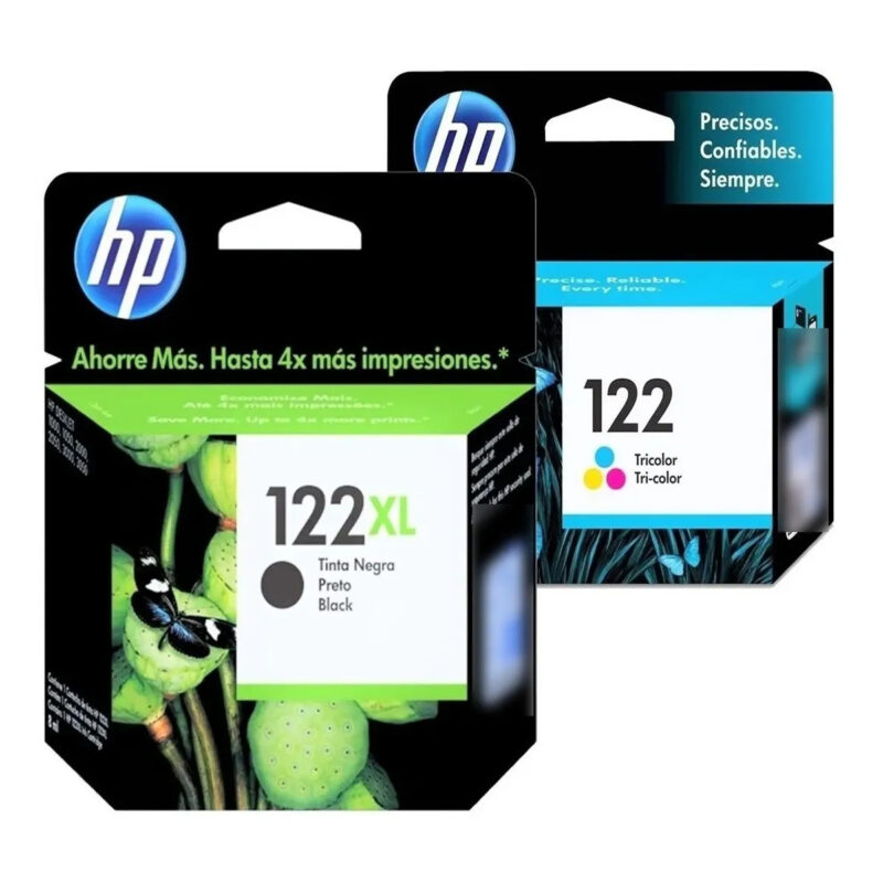CARTUCHOS DE TINTA HP 122 NEGRO XL Y TRICOLOR COMÚN